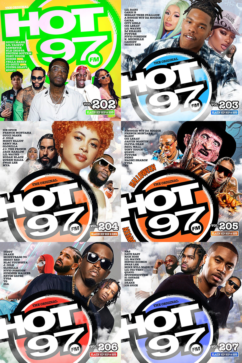 6 Hot 97 mixtapes volumes 202-207 on USB Flash Thumb Drive – USB Mixtapes